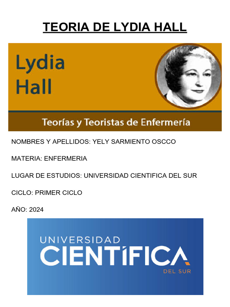 Teoría de Lydia Hall en Enfermería | PDF | Enfermería | Comportamiento