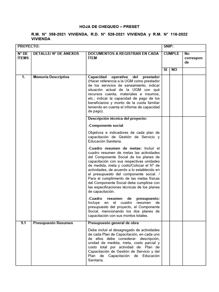 Hoja de chequeo actual UGM | Descargar gratis PDF | Presupuesto