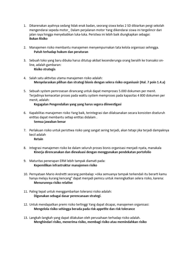 MRO (Managemen Risiko Organisasi) | PDF