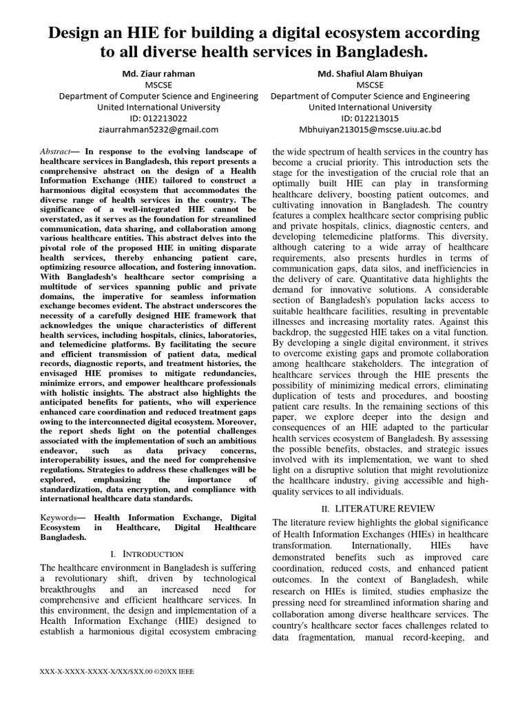 Design An HIE For Building A Digital Ecosystem According To All Diverse ...