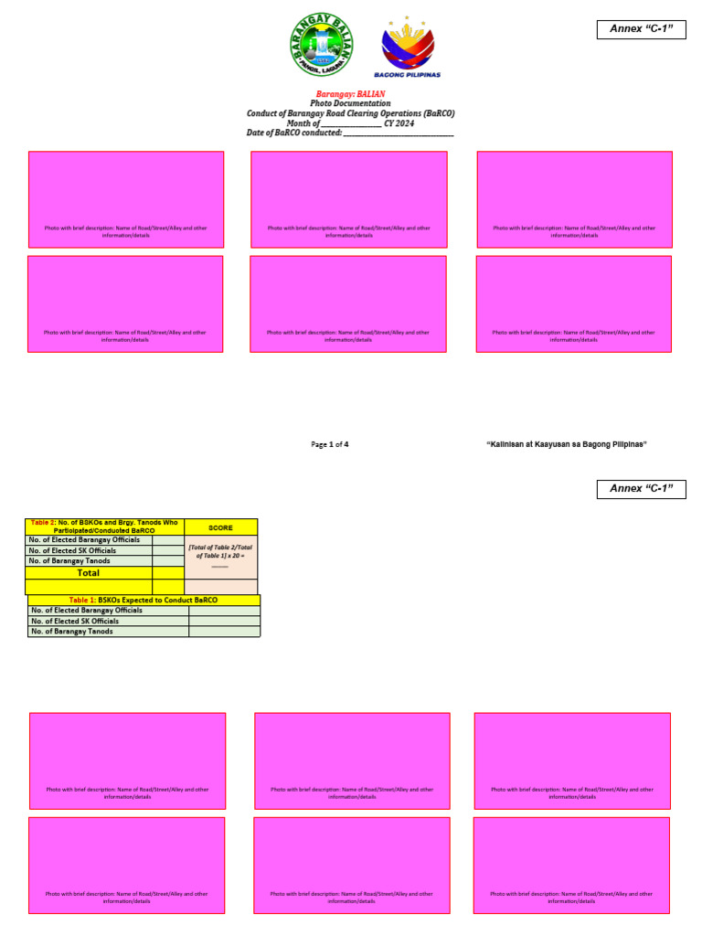 (EDITABLE) BaRCO-Monthly-Report-BSKO-Certification | PDF