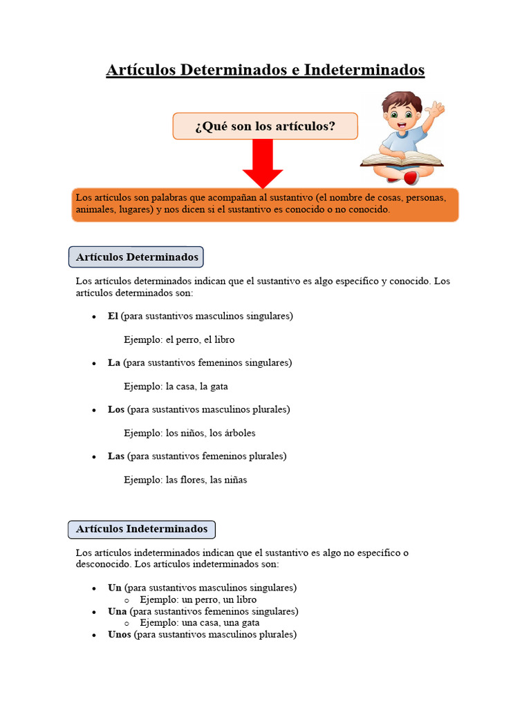 Artículos Determinados e Indeterminados | PDF | Sustantivo