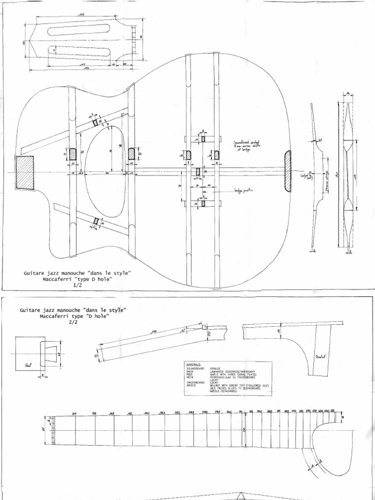 D Soundhole Django Reinhardt Guitar Plan Plans (Selmer Maccaferri) (Z ...