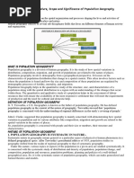 Population Geography Notes | PDF | Geography | Demography