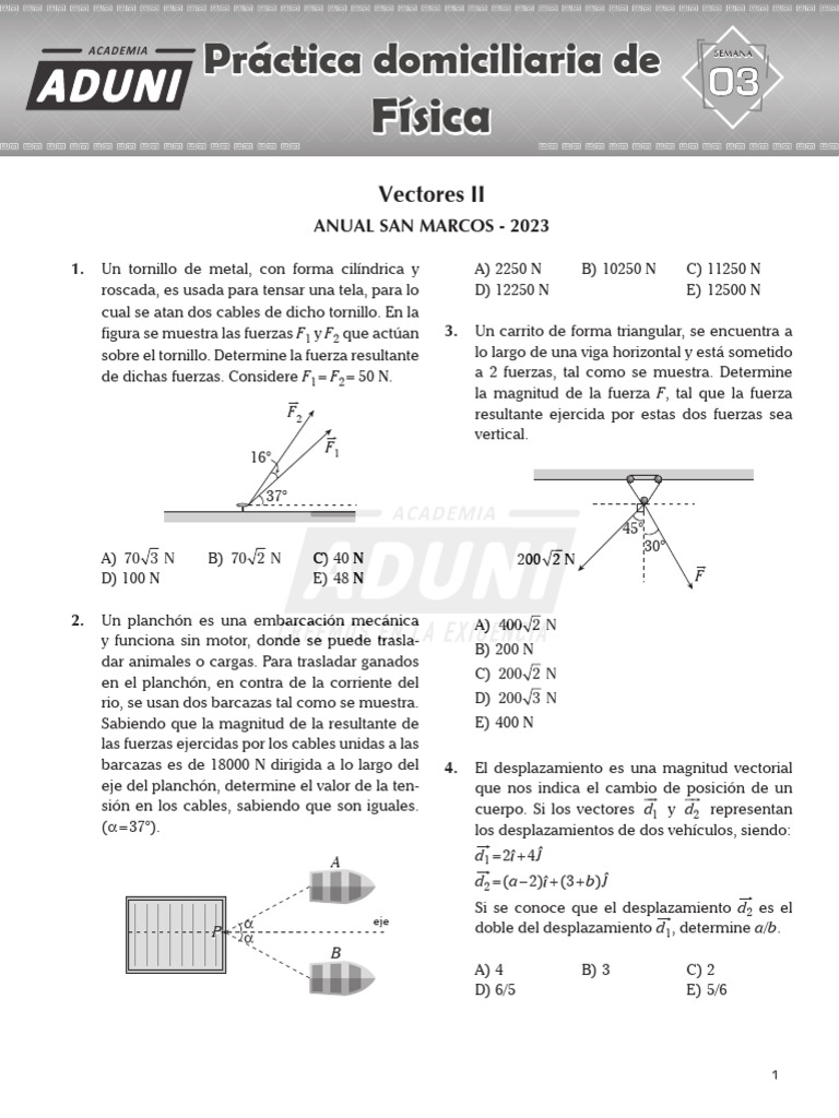 F - ASM - Dom - Sem 03 | PDF | Vector Euclidiano | Ingeniería mecánica