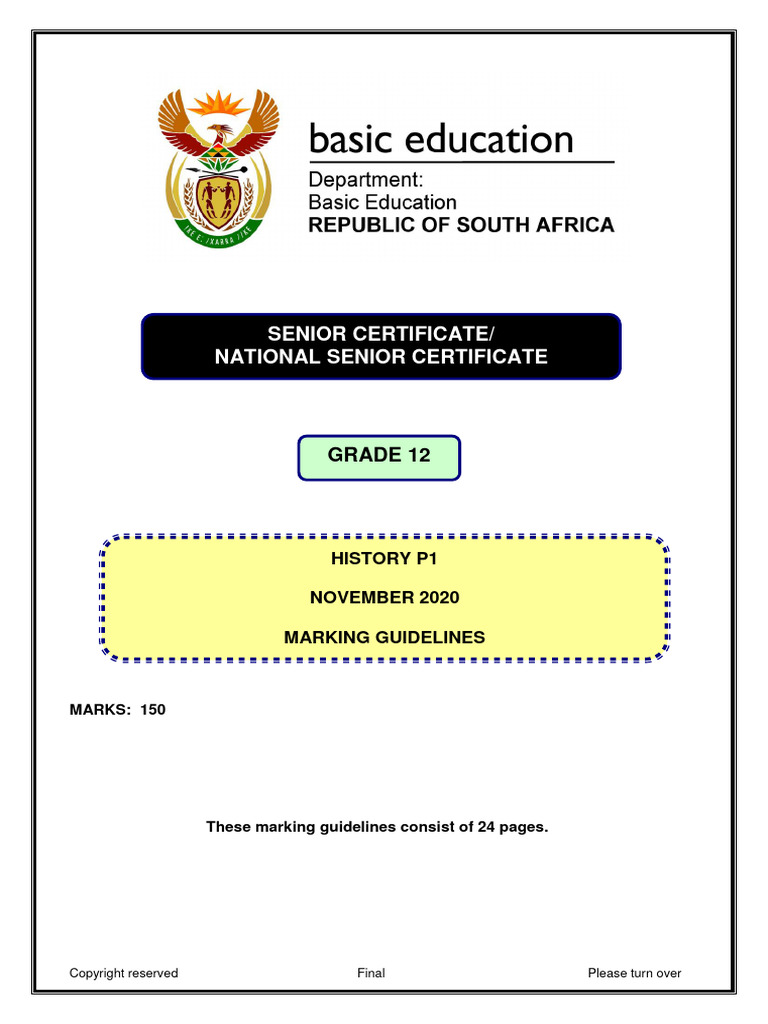 Senior Certificate/ National Senior Certificate: Grade 12 | PDF