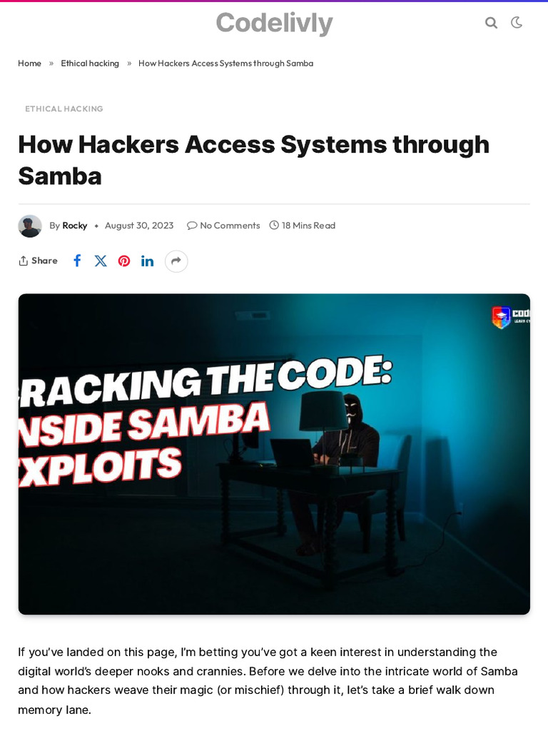 How Hackers Access Systems Through Samba Codelivly Pdf Security Computer Security