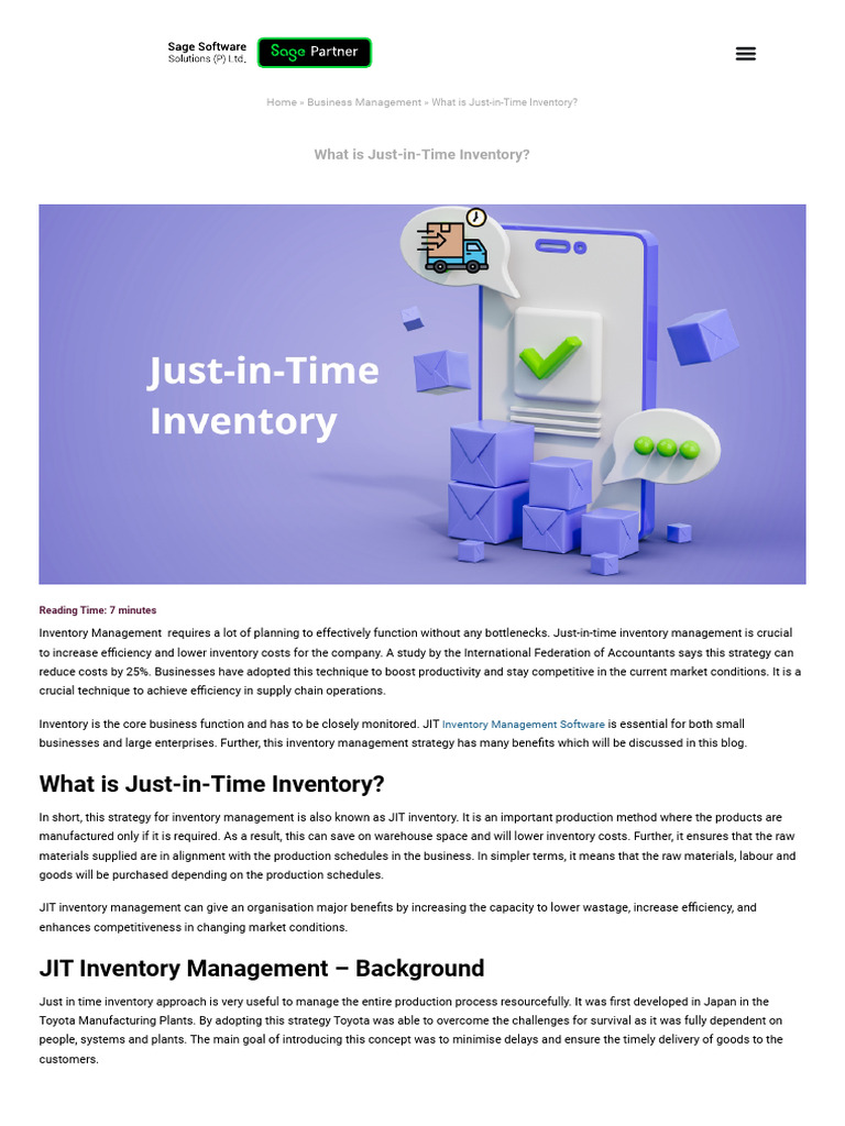 What Is Just-in-Time Inventory | PDF | Lean Manufacturing | Inventory