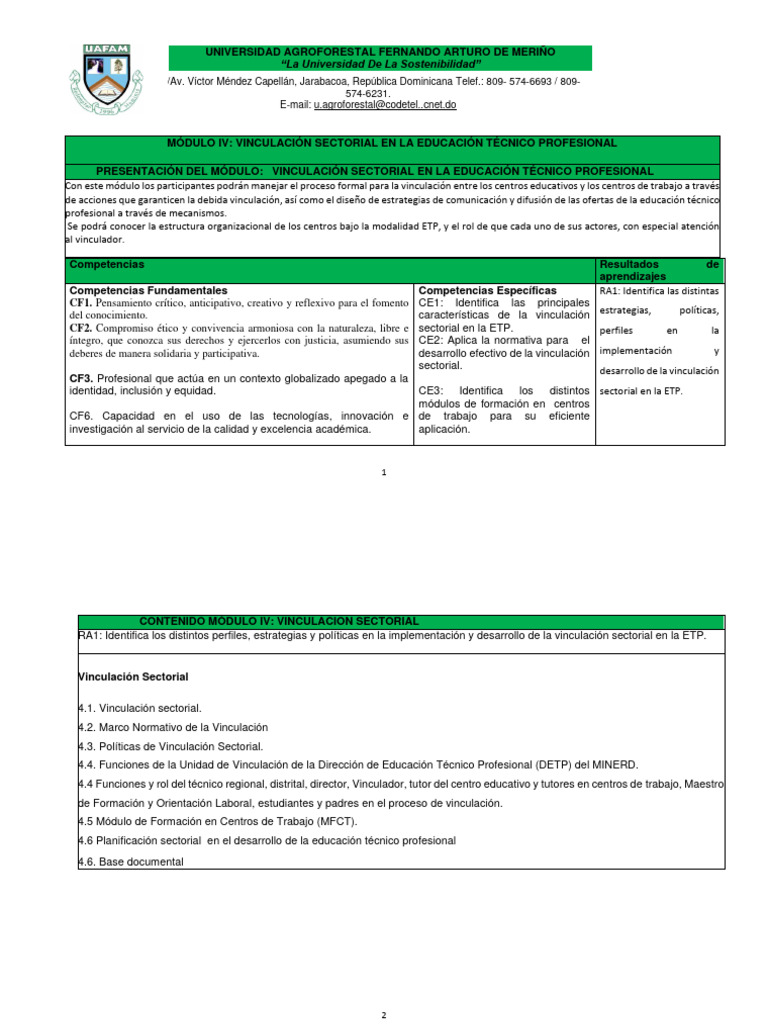Programa Uafam Módulo IV | PDF | Evaluación | Plan de estudios