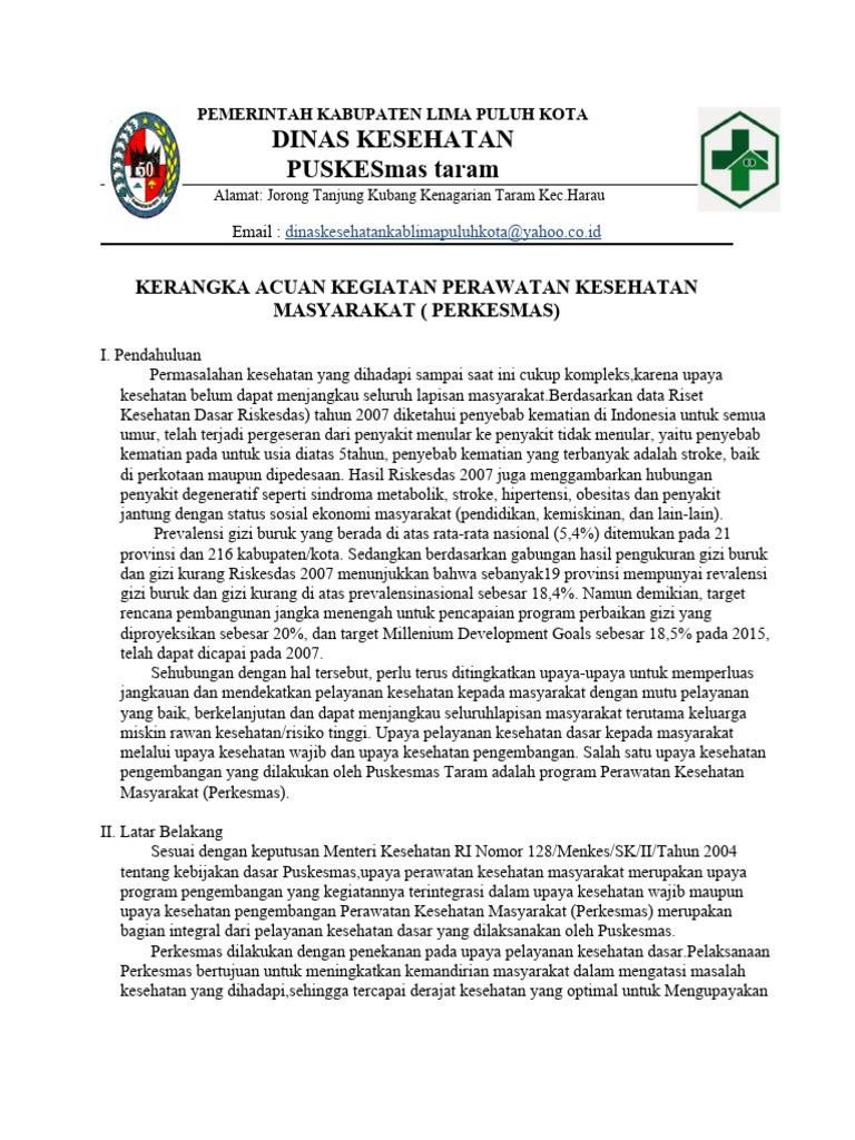 KAK Perkesmas | PDF | Ilmu Sosial