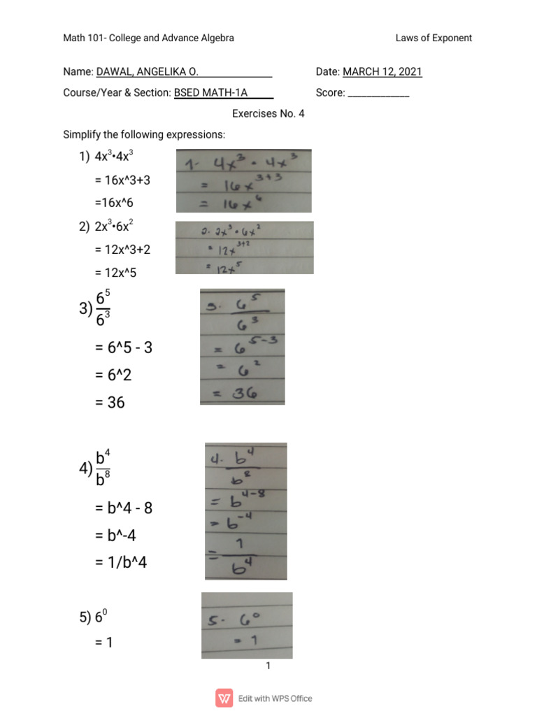 Math-1a (Exercise 4) | PDF