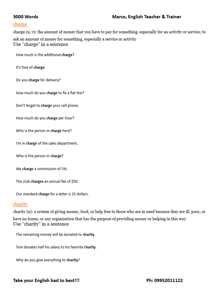 English Lesson 3000 Words 42 | PDF