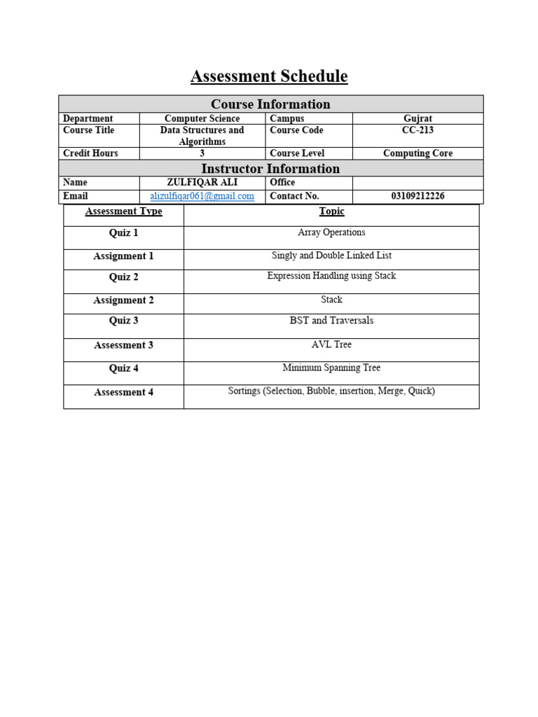 Assesment Planer-CC213 | PDF