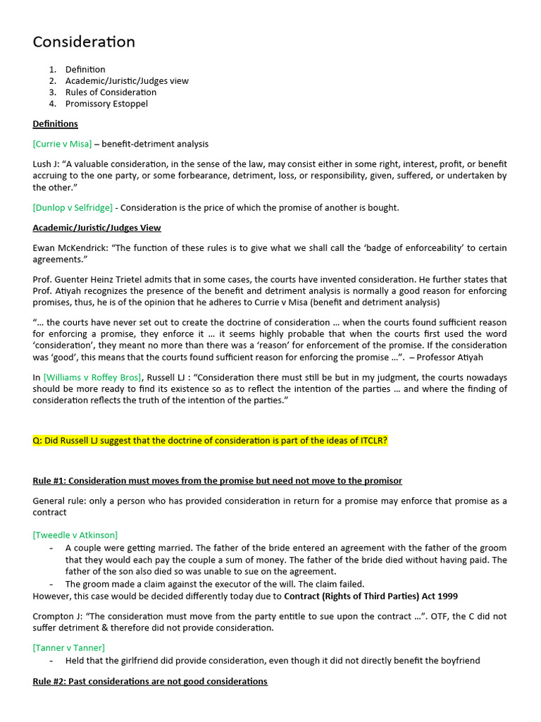 Consideration | PDF | Consideration | Estoppel