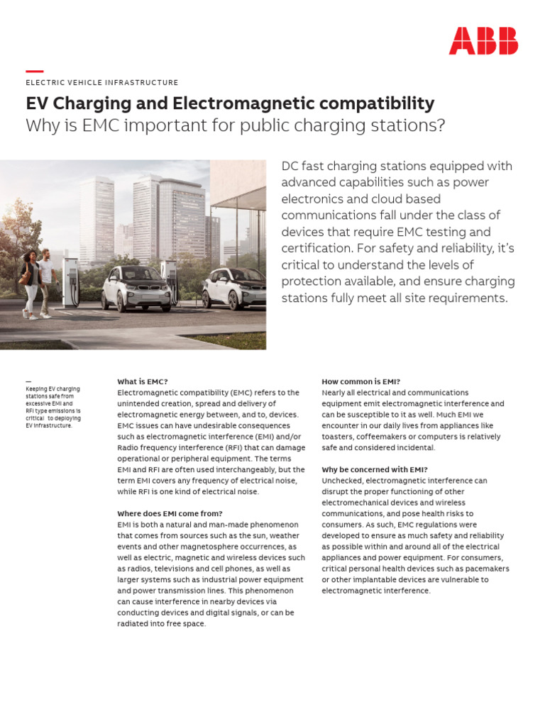 ABB_EV_charging_EMC-EMI_brief-B | PDF | Electromagnetic Interference | Electromagnetic Compatibility