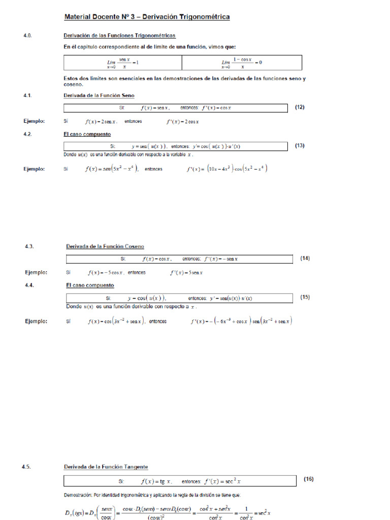 Derivada Trigonometrica | PDF