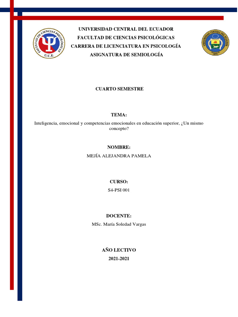 Inteligencia Emocional Y Competencias Emocionales En Educación