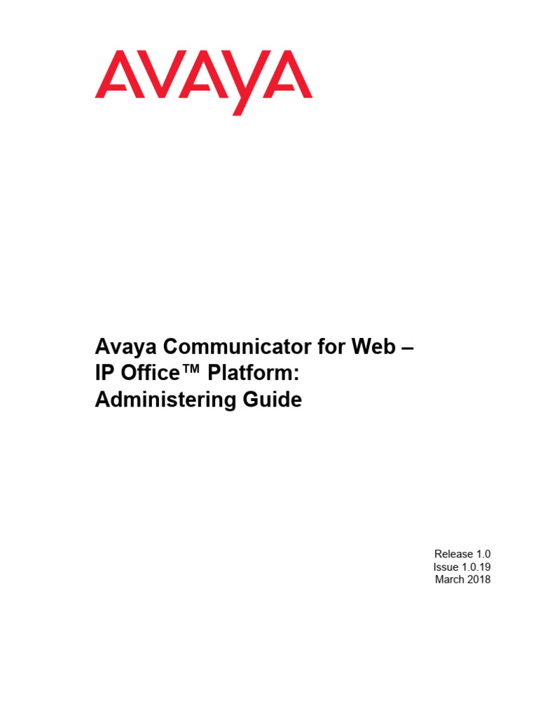 Avaya Communicator For Web Admin Guide | PDF | Internet Explorer ...
