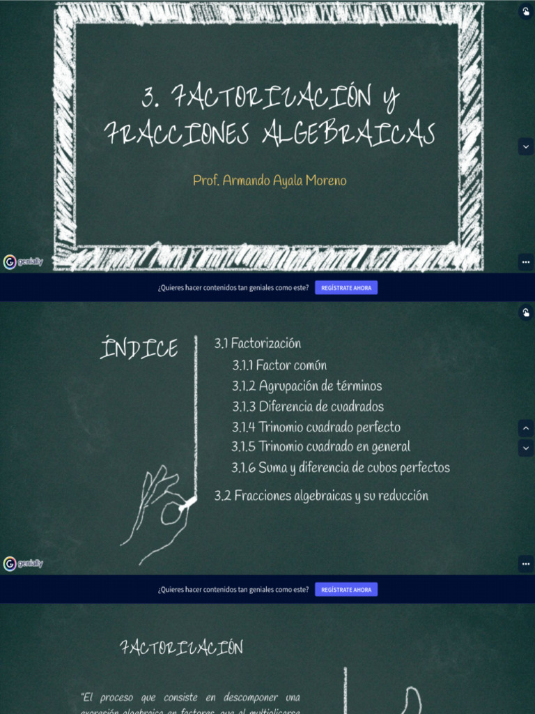Factorización y Fracciones Algebraicas | PDF