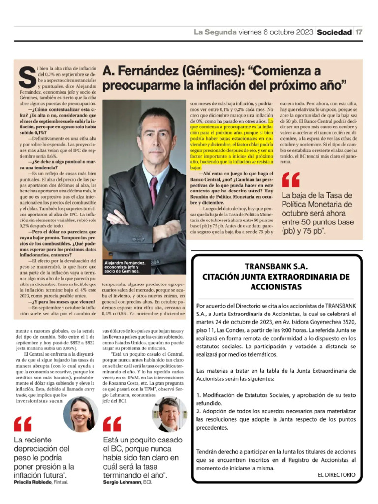 Primer Aviso La Segunda | PDF