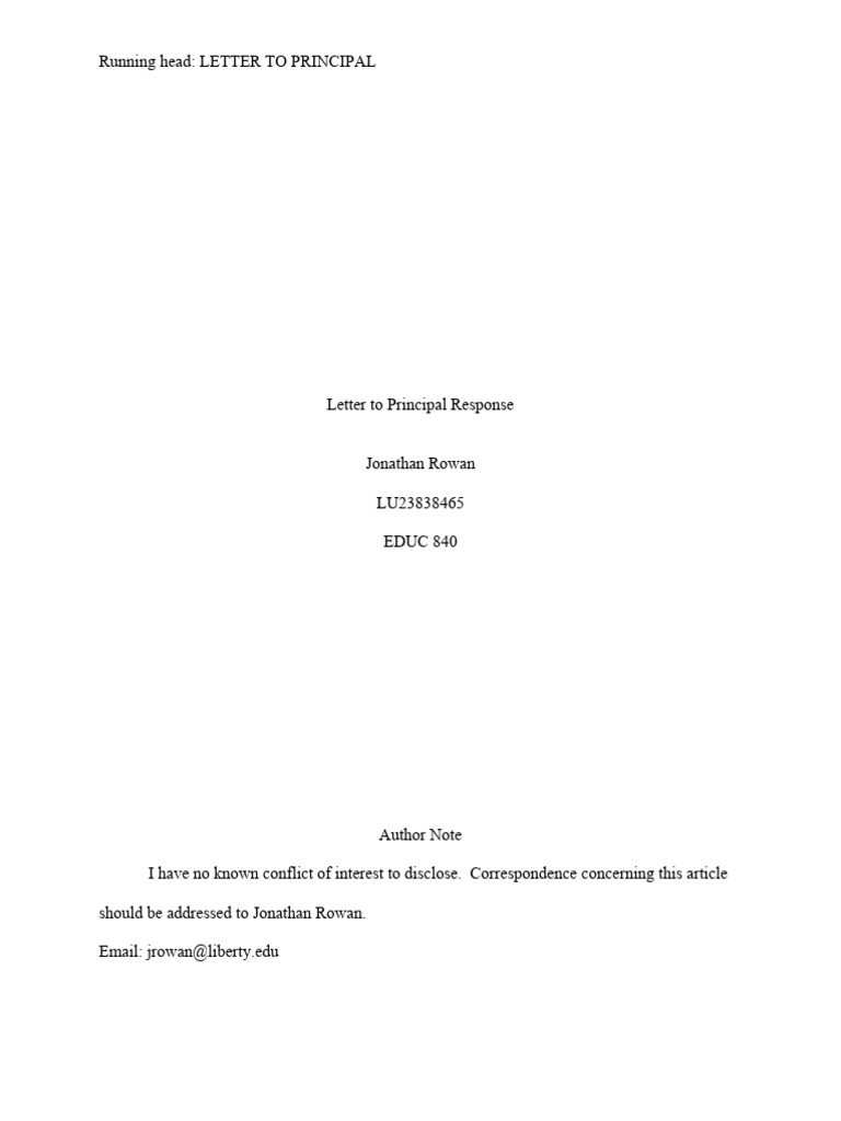 Letter To Principal | PDF | Standardized Tests | Learning