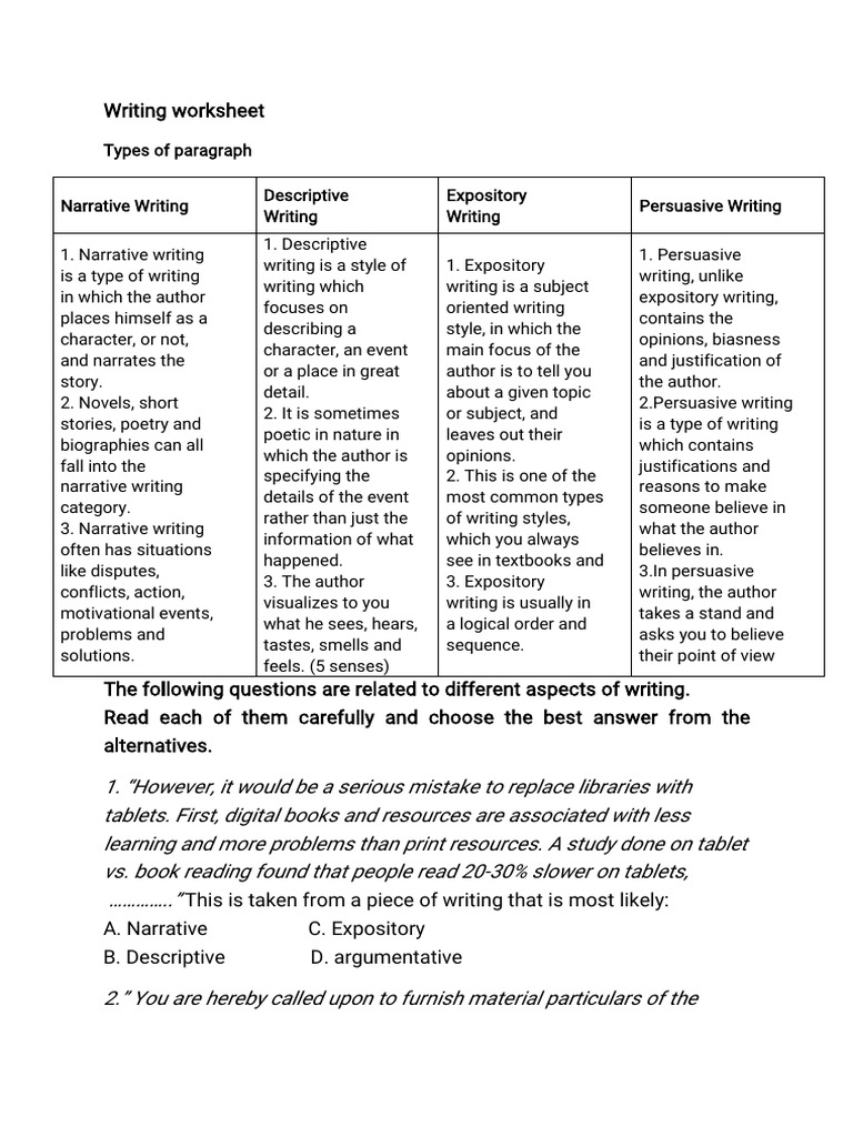 Type of Paragraph | PDF
