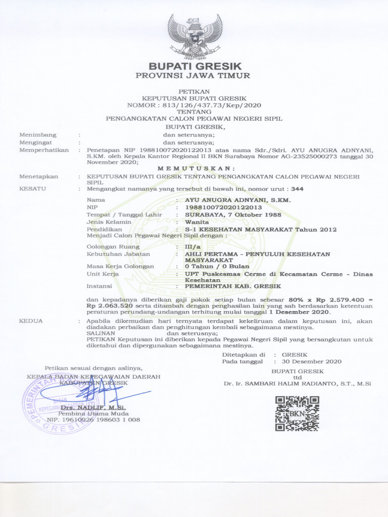 SK CPNS Ayu Anugra Adnyani - 2 | PDF