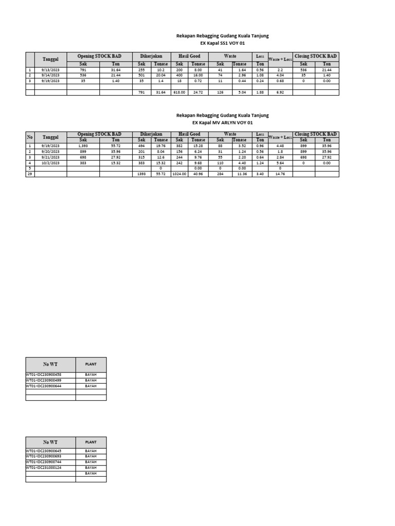 Kuala Tanjung - Rebagging 2024 | PDF