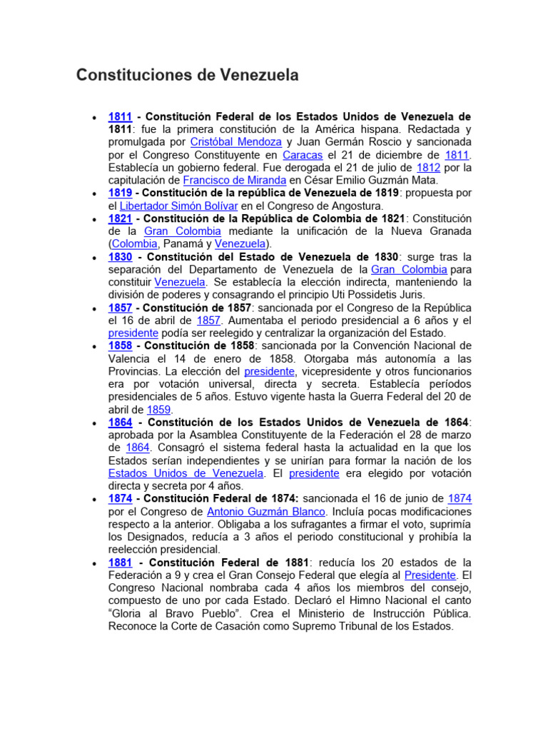 Constituciones de Venezuela | Descargar gratis PDF | Venezuela ...