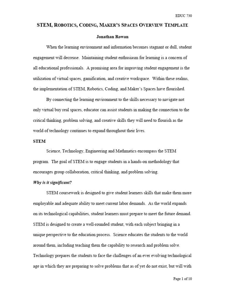 STEM, Robotics, Coding, and Maker's Spaces | PDF | Science, Technology, Engineering, And ...