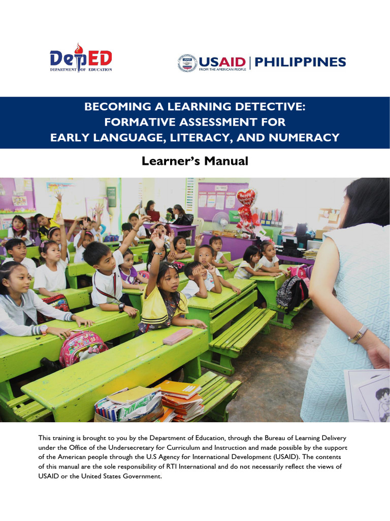 Formative Assessment Training Learning Manual | PDF | Educational ...