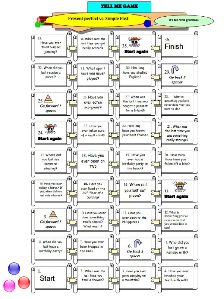El Setiyawan - Board Game - Present Perfect Vs Past Simple | PDF