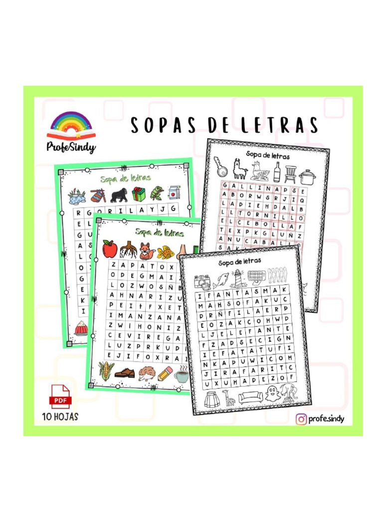 Sopa de Letras MAYUSCULA Ipe3mj | PDF | Informática