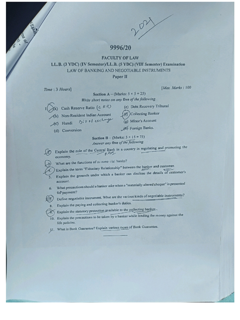 LLB 4th Sem Question Papers - KU | PDF