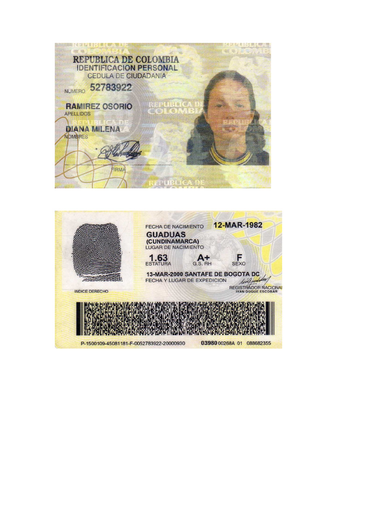 CEDULA DIANA RAMIREZ | PDF