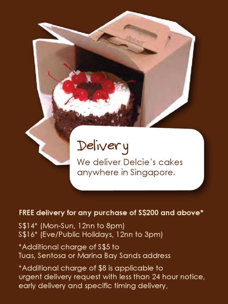 Delivery: We Deliver Delcie's Cakes Anywhere in Singapore | PDF ...