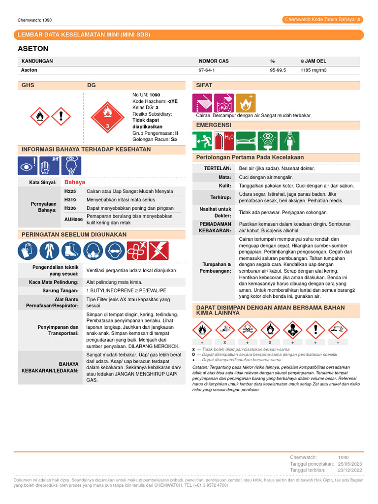Panduan Keselamatan Aseton | PDF