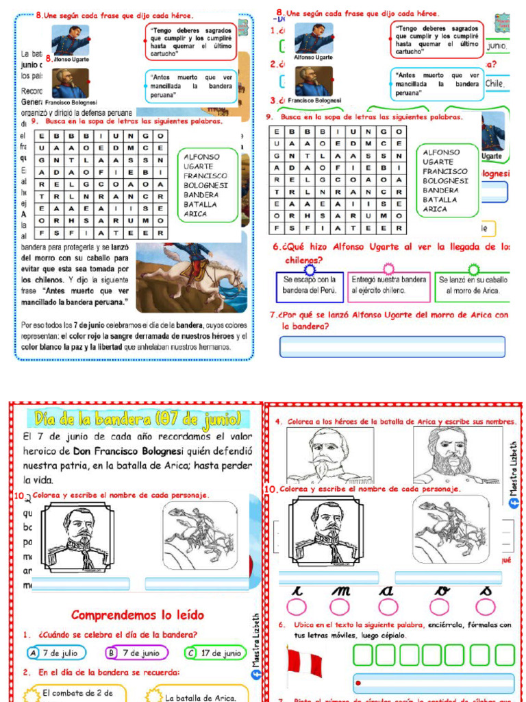 Ficha Comprension Dia de La Bandera | PDF