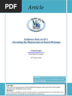 SS - 1 Secretarial Standard ON Meetings of The Board of Directors | PDF ...