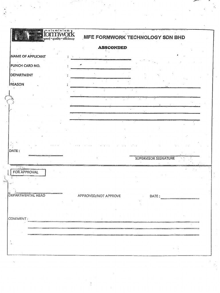 absconded form | PDF