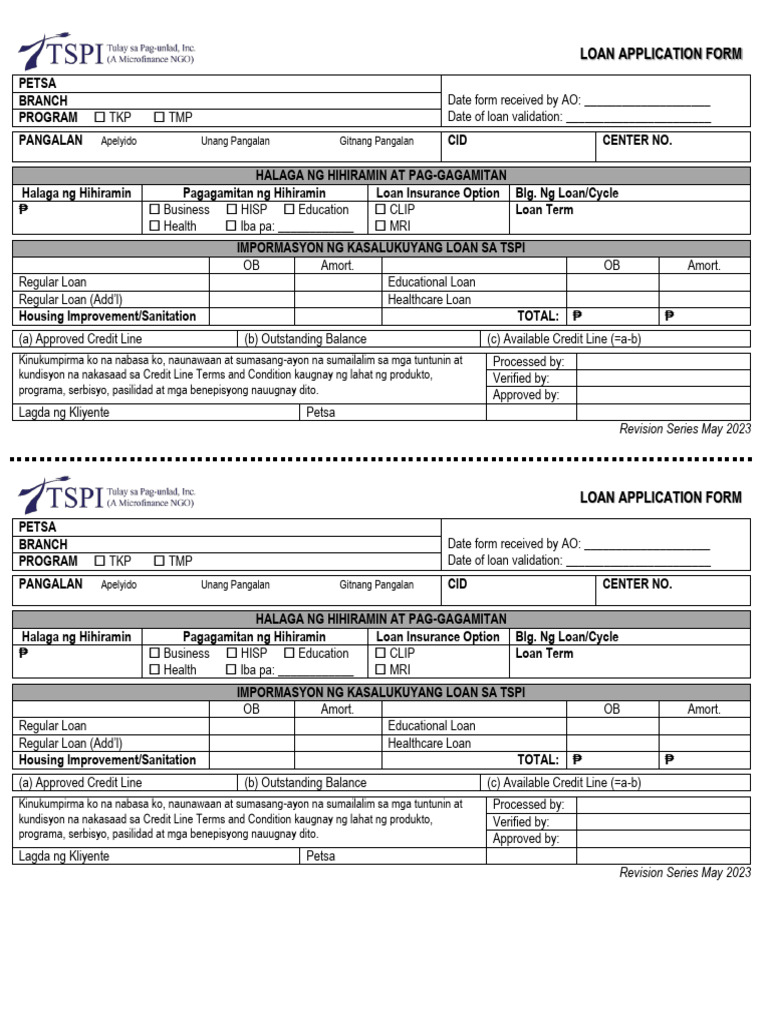 Loan Application Form - May 2023 | PDF | Financial Services | Health Care
