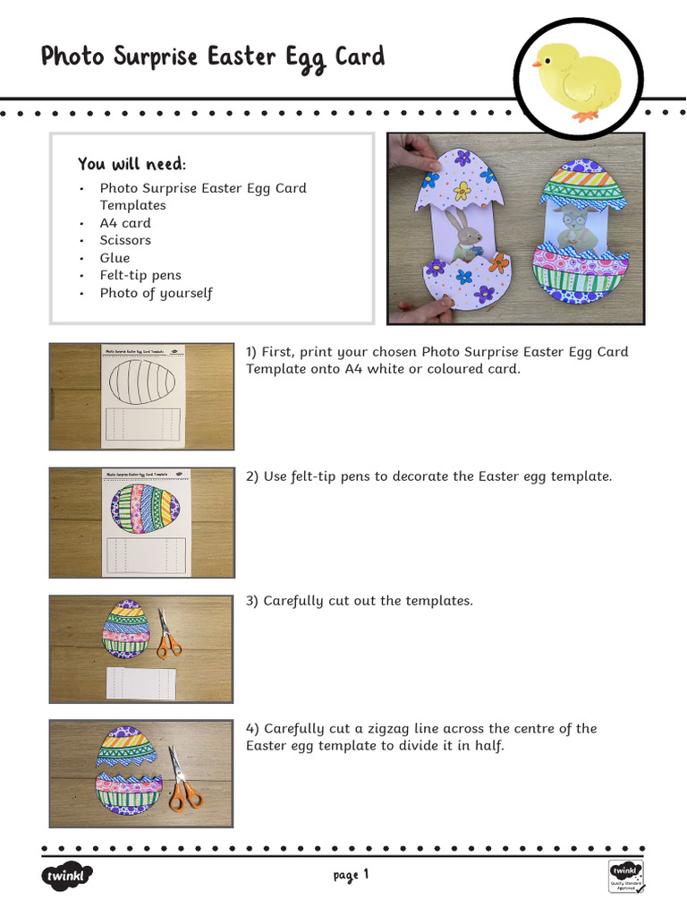 Photo Surprise Easter Egg Card Instructions | PDF | Home & Garden