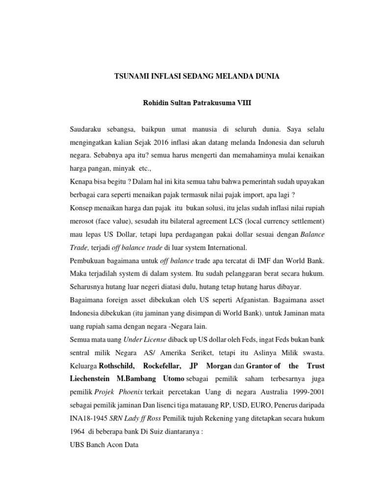 Tsunami Inflasi Sedang Melanda Dunia | PDF