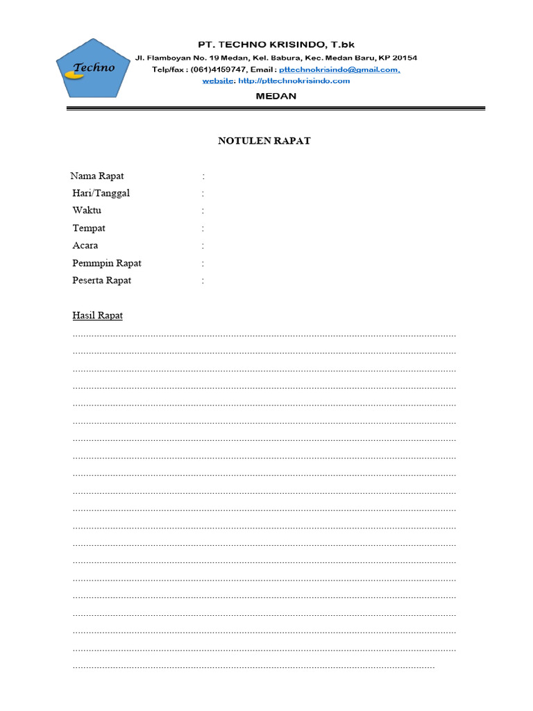 Draft Notulen Rapat | PDF