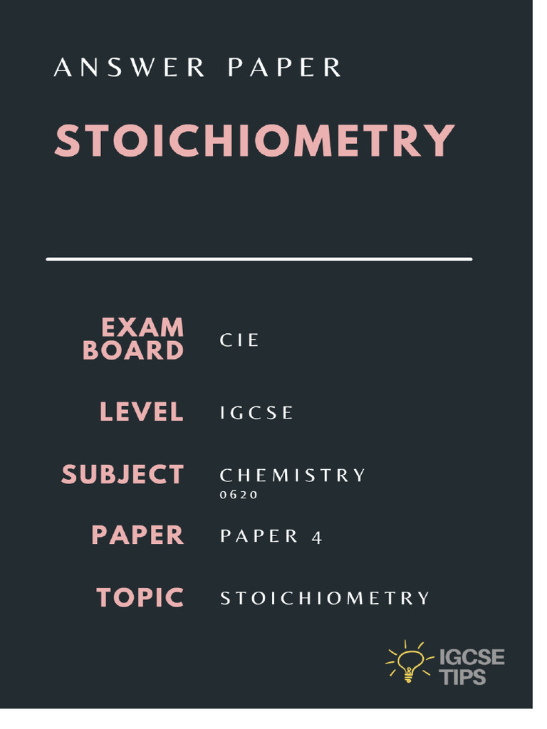 Stoichiometry - Paper 4 - MS | PDF