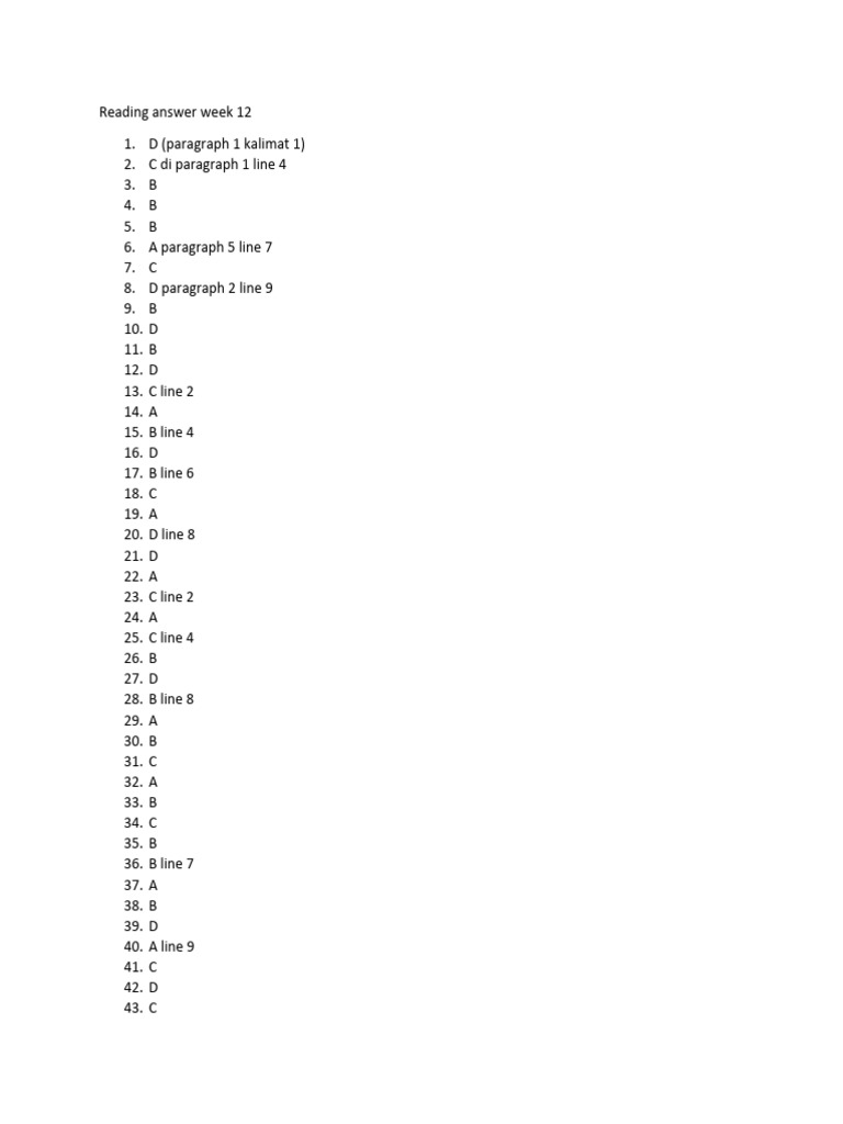 Week 12 Reading Answers Summary | PDF