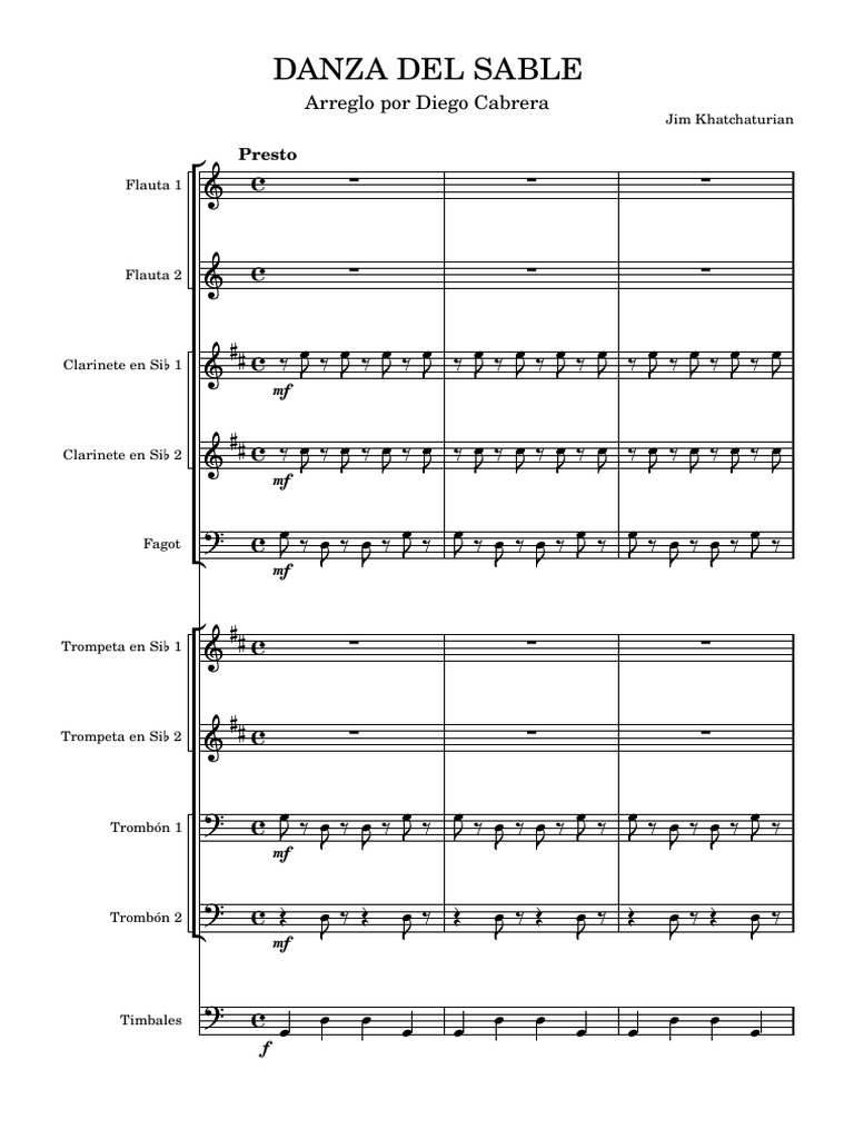 Danza Del Sable-partitura y Partes | PDF