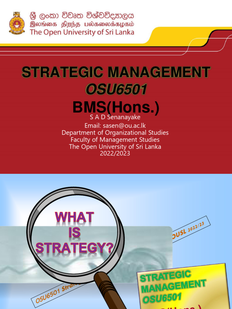 Strategic Management BMS 2022 2023 Lecture | PDF | Strategic Management ...