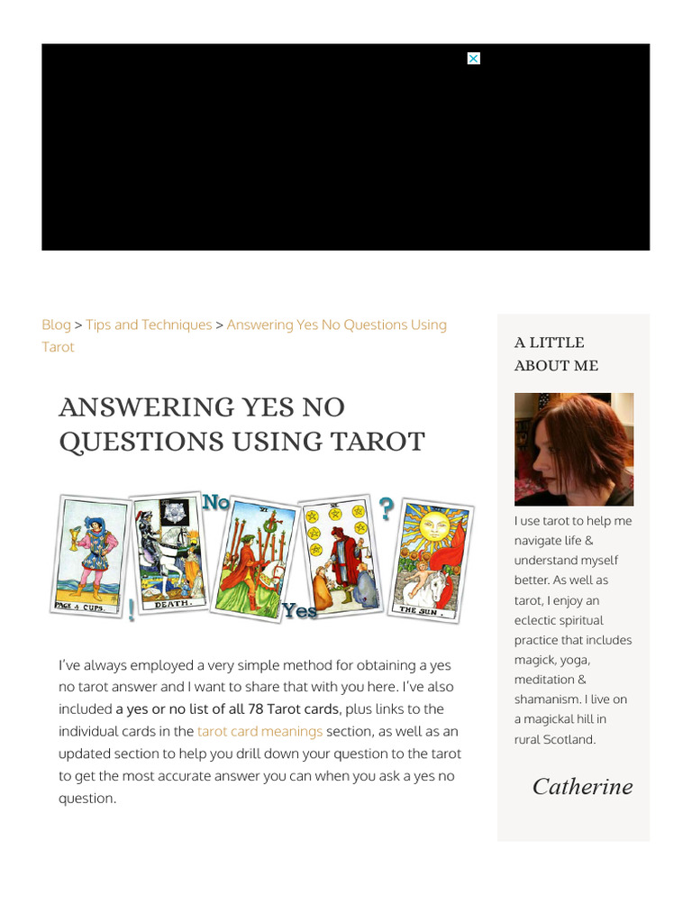 Answering Yes No Questions Using Tarot - Tarot Elements | PDF | Tarot ...