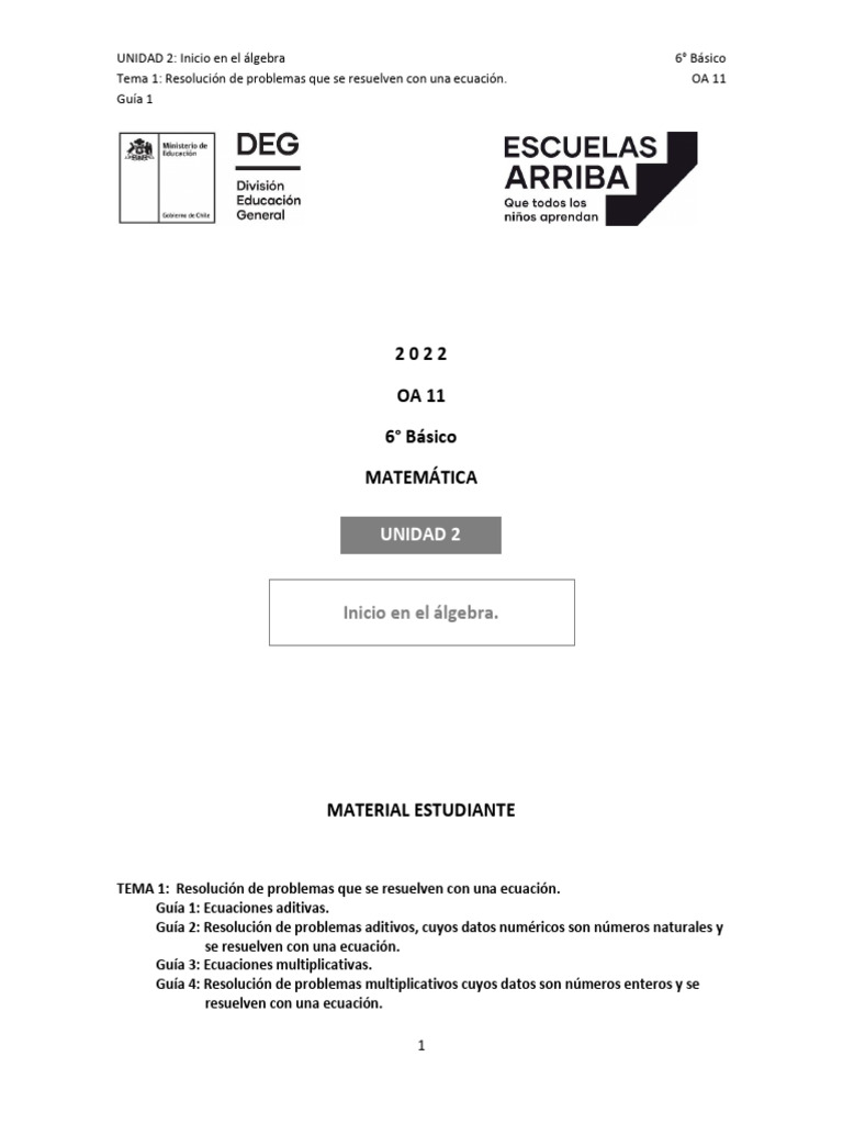 Unidad2 6B 2022 | PDF | Ecuaciones | Álgebra